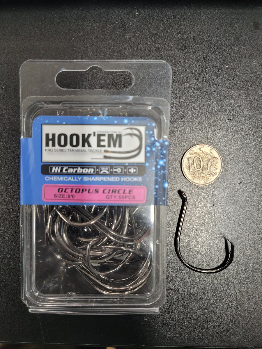 Hookem 8/0 Octopus Circle Hooks - Box 50pcs – Allways Angling