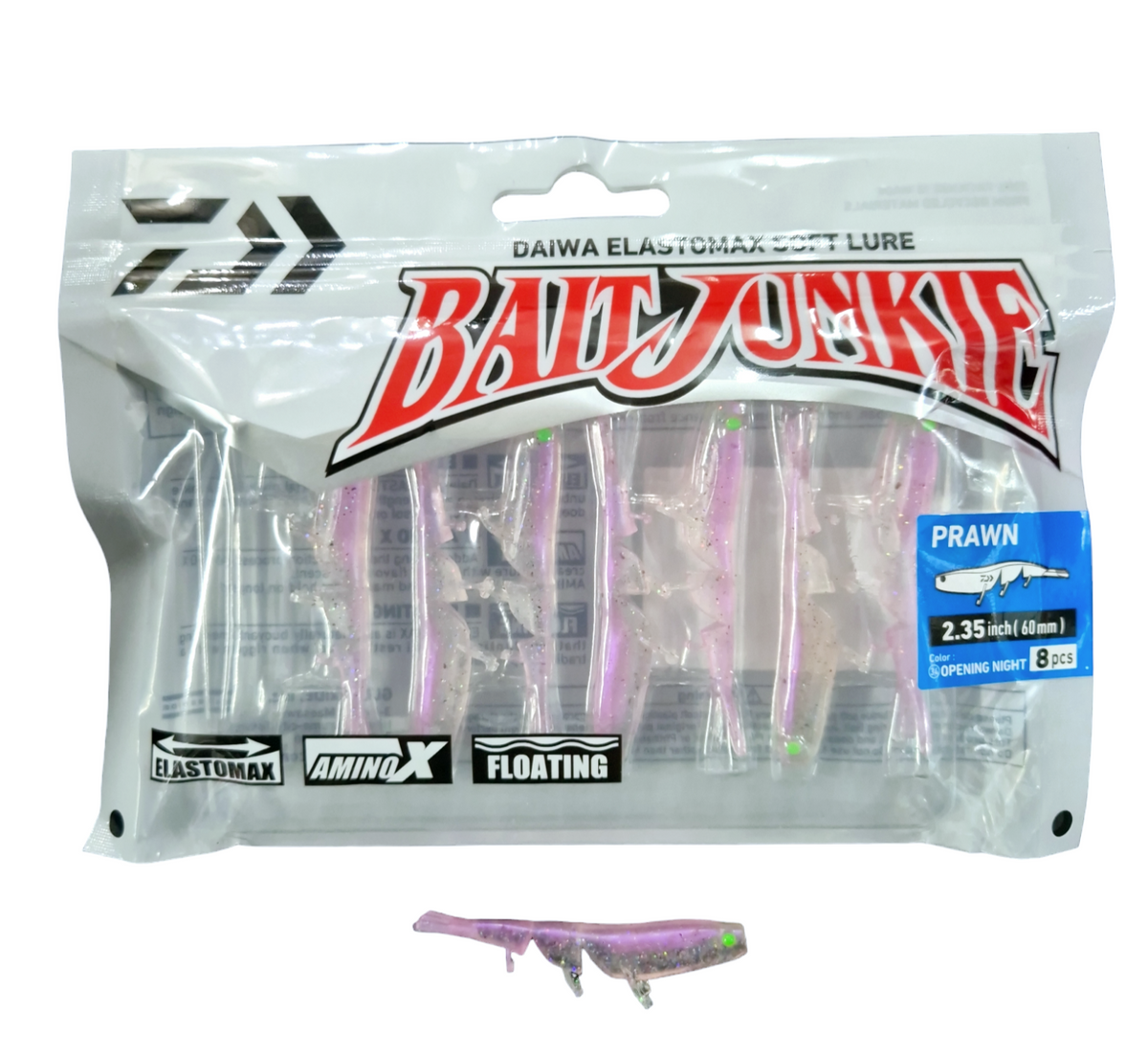 DAIWA BAIT JUNKIE 2.35" PRAWN OPENING NIGHT SOFT PLASTICS – Allways Angling