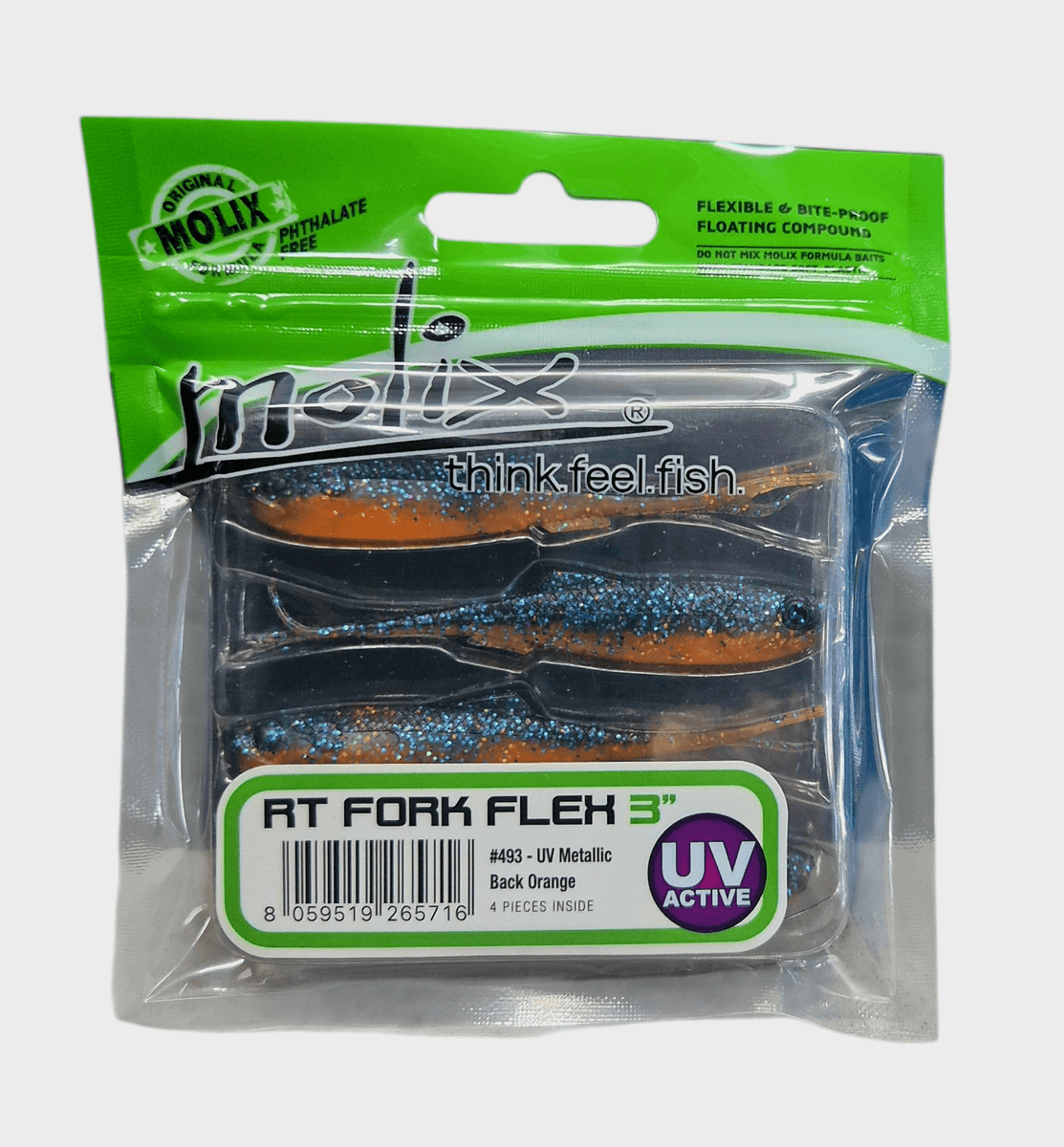 Molix RT Fork Flex Lure 3 Inch – Soft Plastic Fishing Lure (4 Pack ...